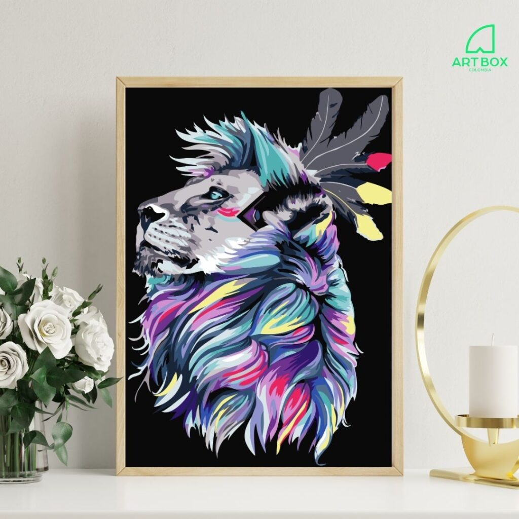León Colores-Kit de pintura por números. - Art Box